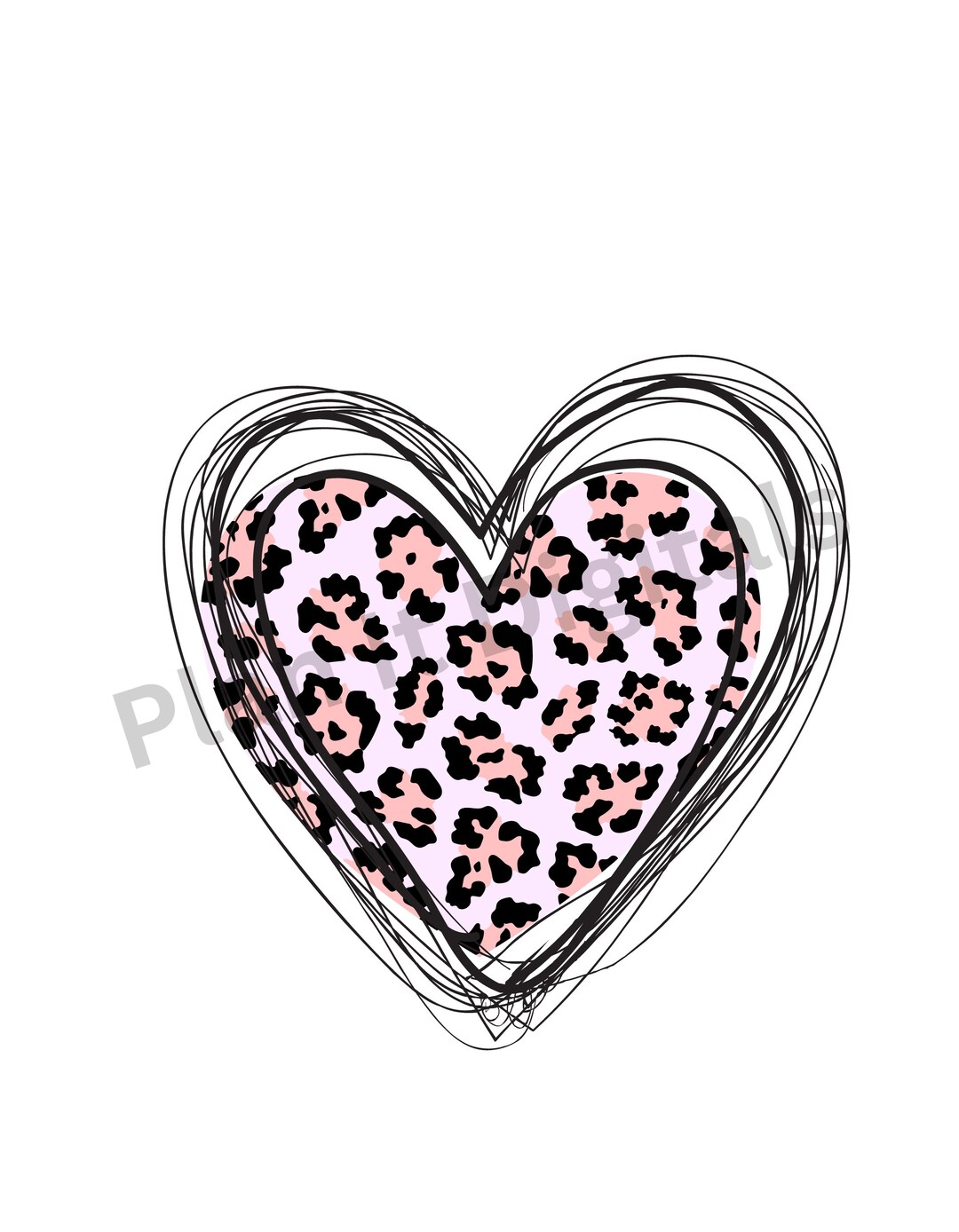 Cheetah Print Heart PNG, Pink Cheetah Print Heart PNG, Leopard Print ...