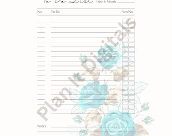 Flower Theme To-do List Pack Printable - Etsy