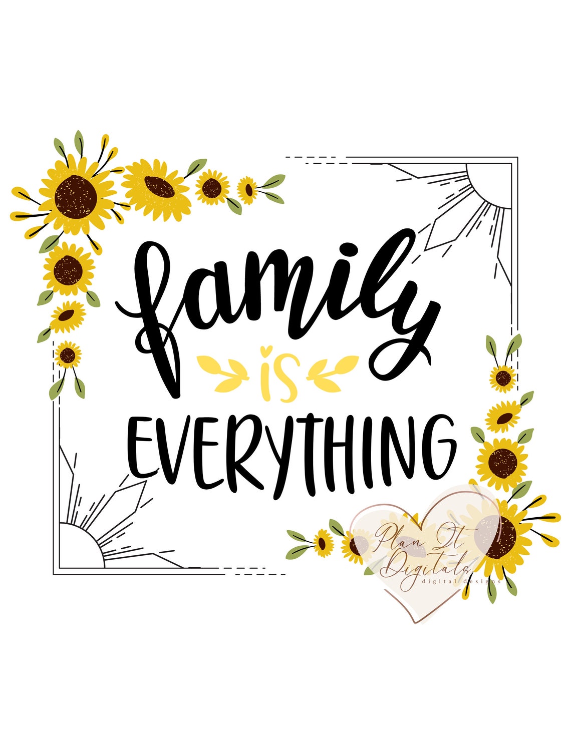 Sunflower Sign Sublimation Design PNG, Family Digital Download PNG ...