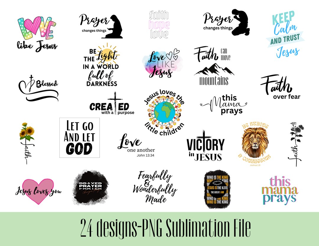 Christian Sublimation Designs PNG, PNG Christian Tshirt Design Bundle ...