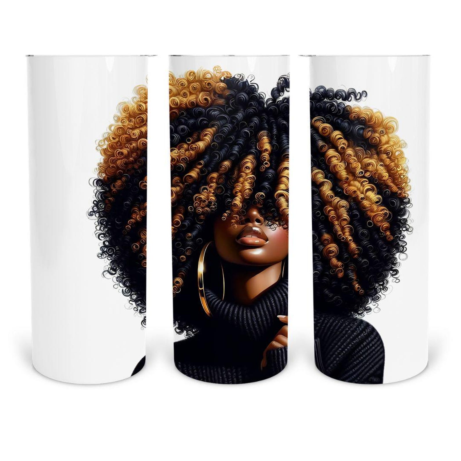 Black Woman Afro PNG Bundle: African American Clipart Graphics (digital ...