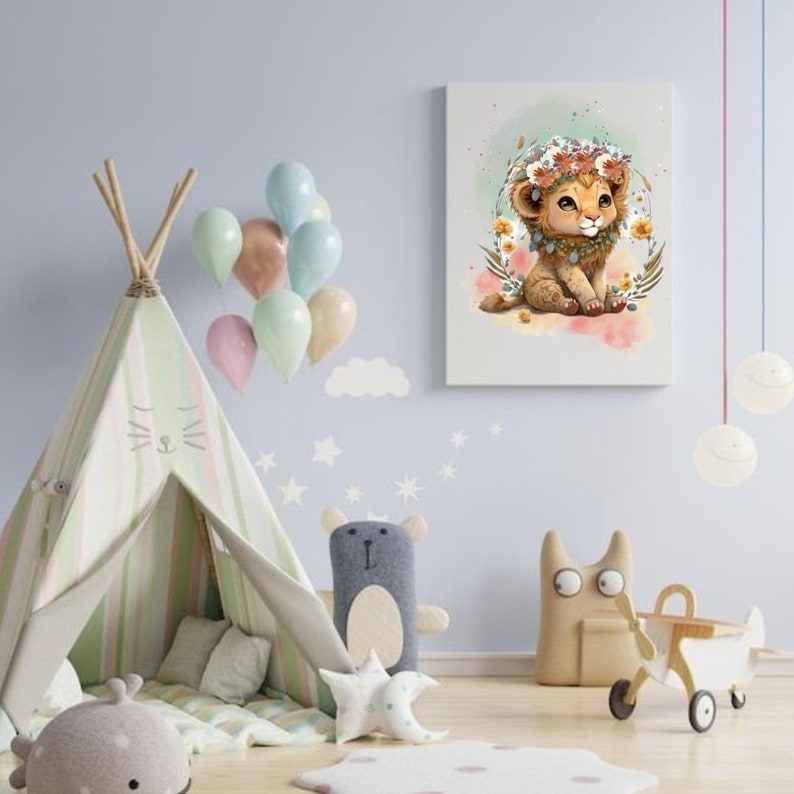 Leopard Clipart Nursery Watercolor Nursery Decor Baby Leopard Cute Baby ...