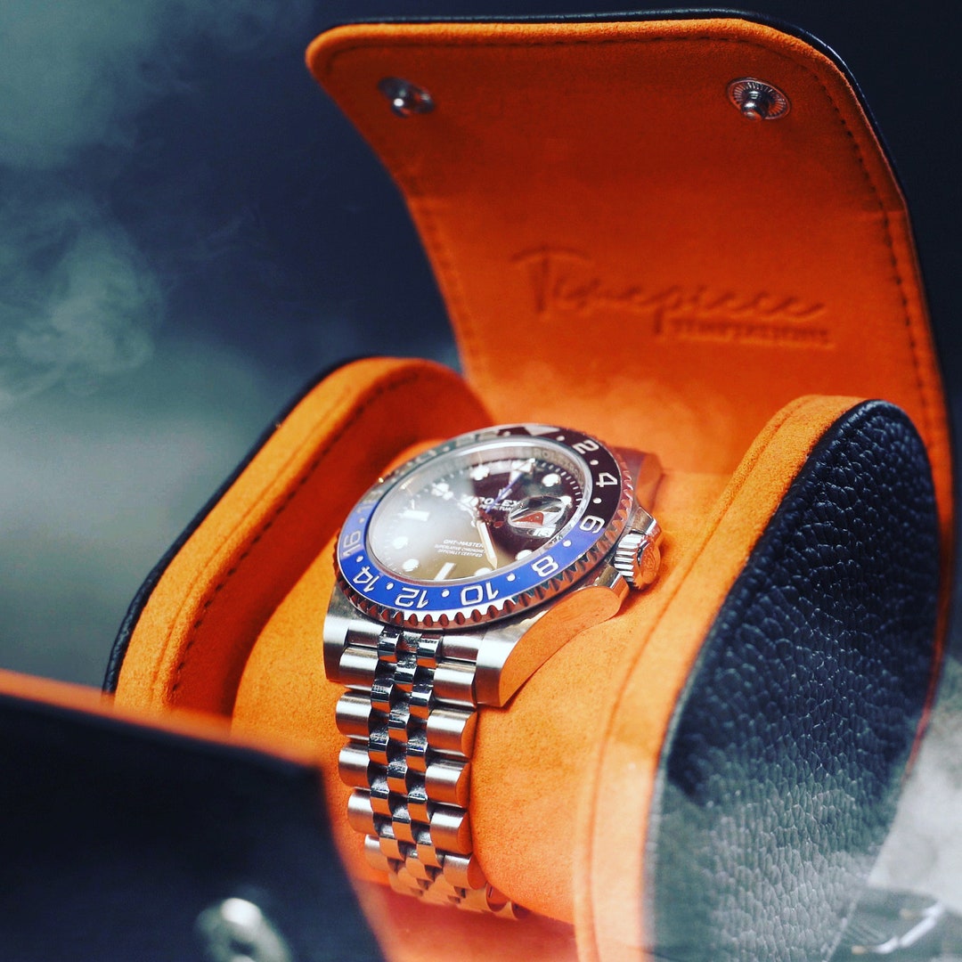 Luxury Genuine Leather Single Watch Roll: Travel Storage Case - Etsy