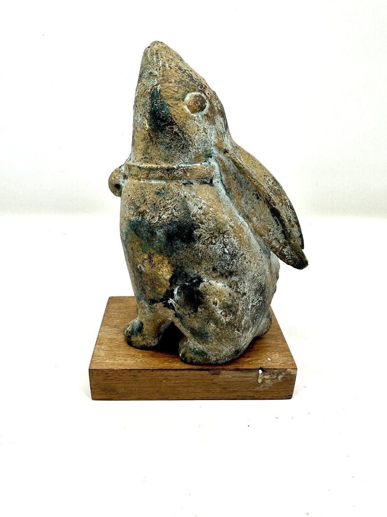 Vintage Cast Iron Metal Sculpture Japanese Moon Gazing Rabbit - Etsy