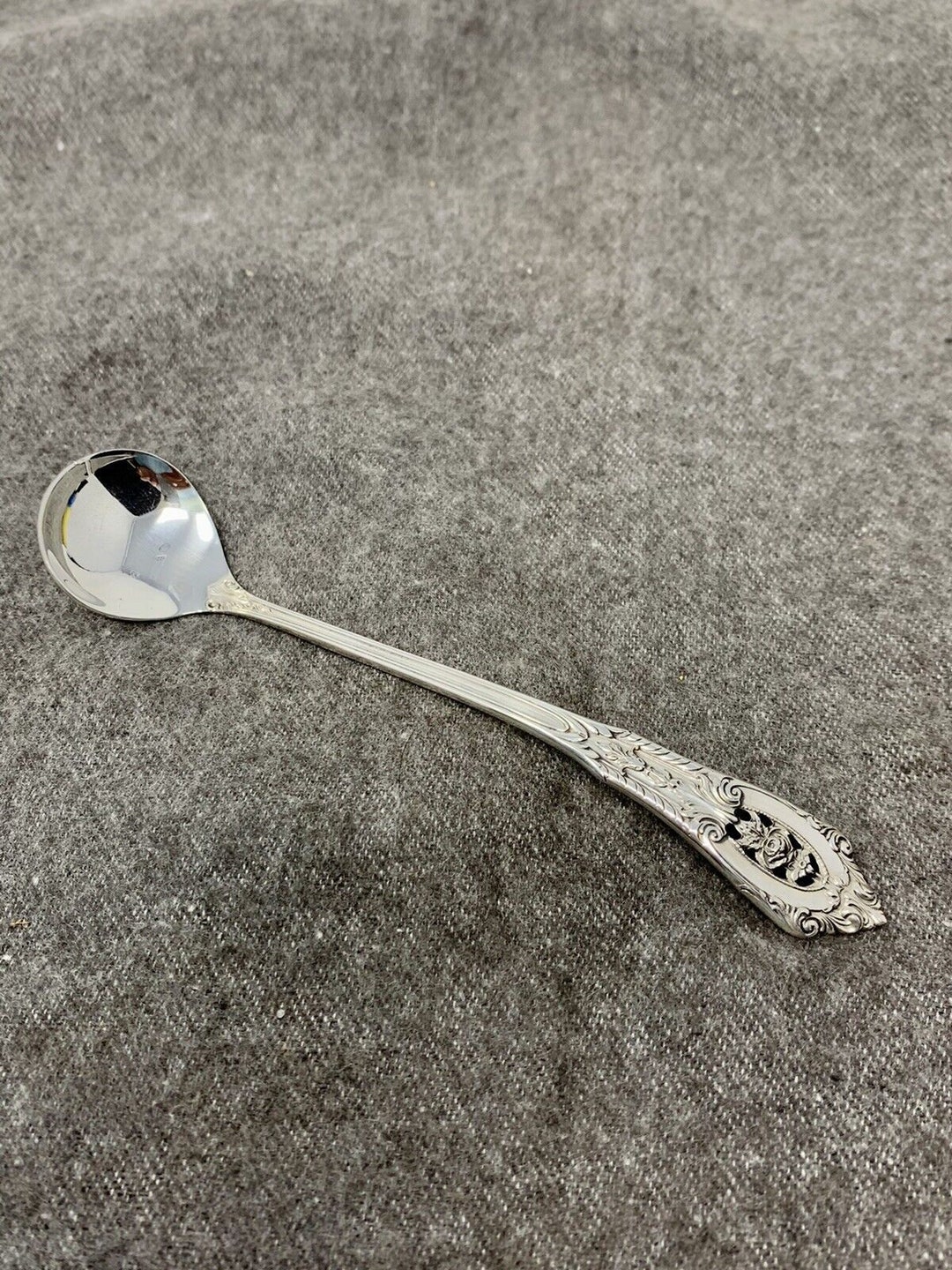 Rose Point by Wallace Sterling Silver Mustard Ladle 5 - Etsy