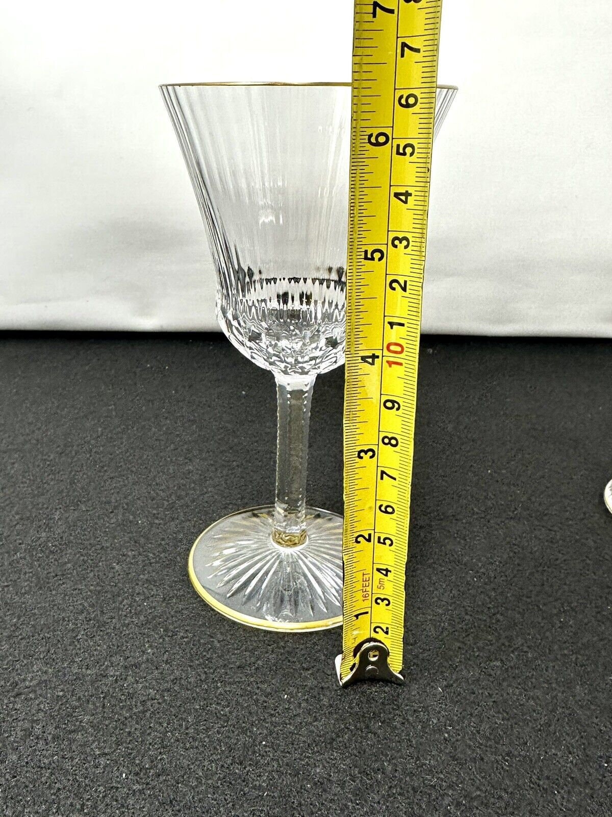 4 St Louis Apollo Gold Crystal Wine Goblet Burgundy Glass Gold Rim 6 3/ ...