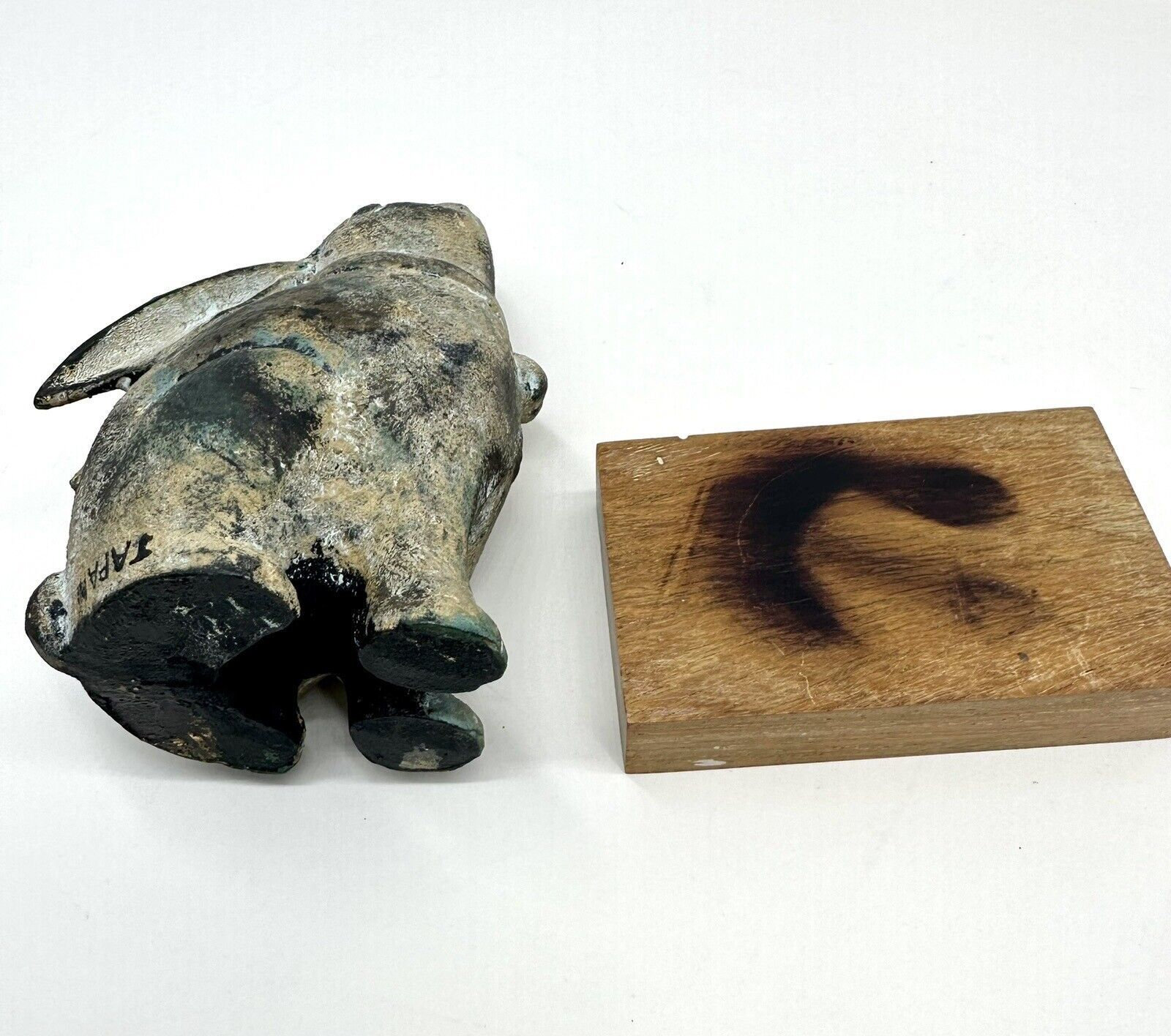 Vintage Cast Iron Metal Sculpture Japanese Moon Gazing Rabbit - Etsy