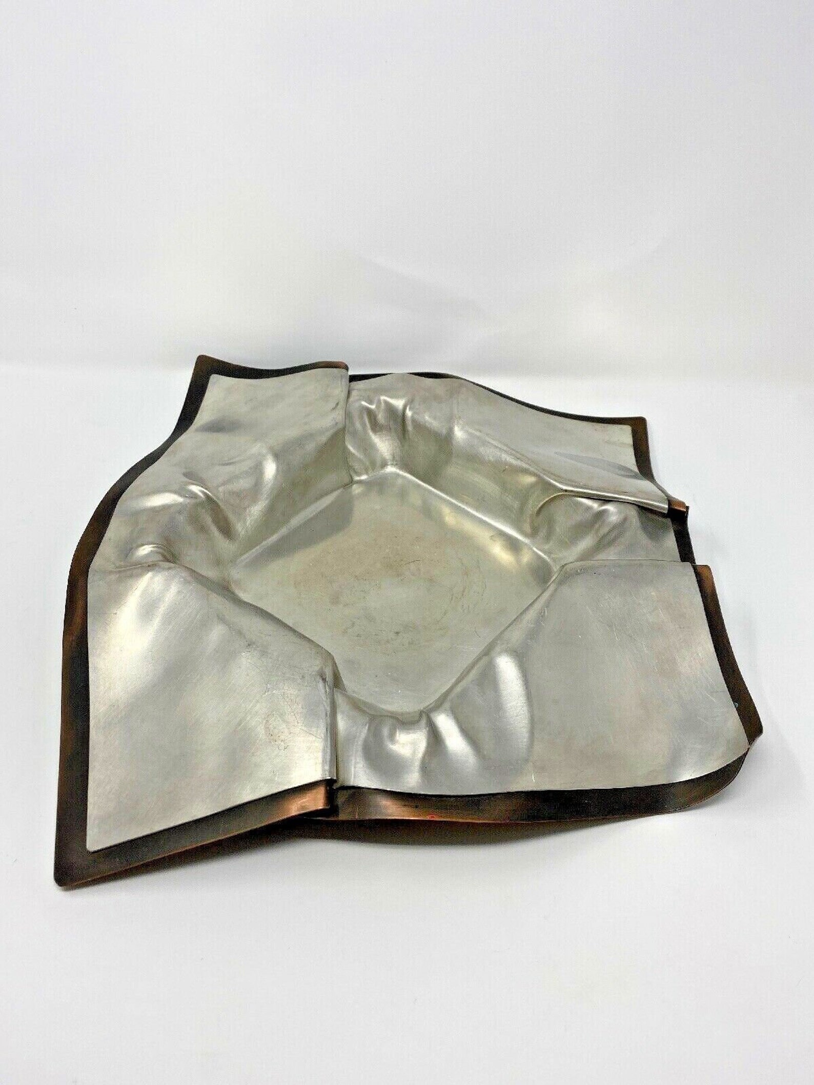 Rare Boris Bally Brutalist Sculptural Bowl Aluminum Copper Folded ...