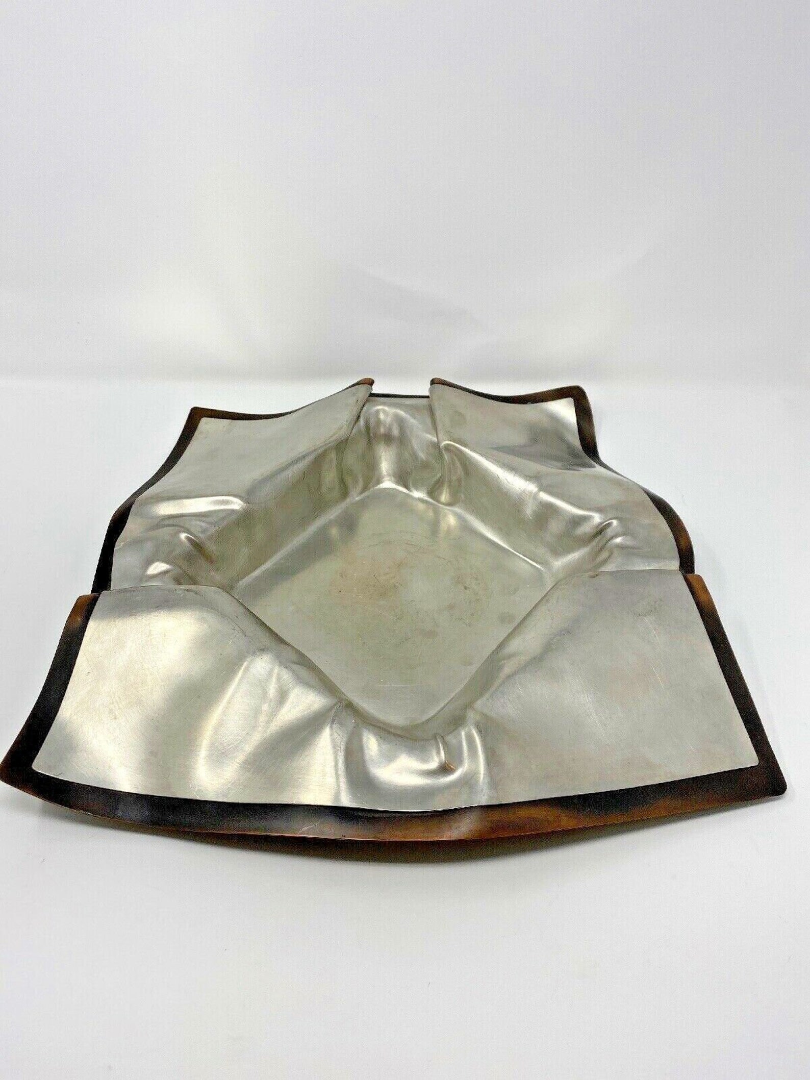 Rare Boris Bally Brutalist Sculptural Bowl Aluminum Copper Folded ...