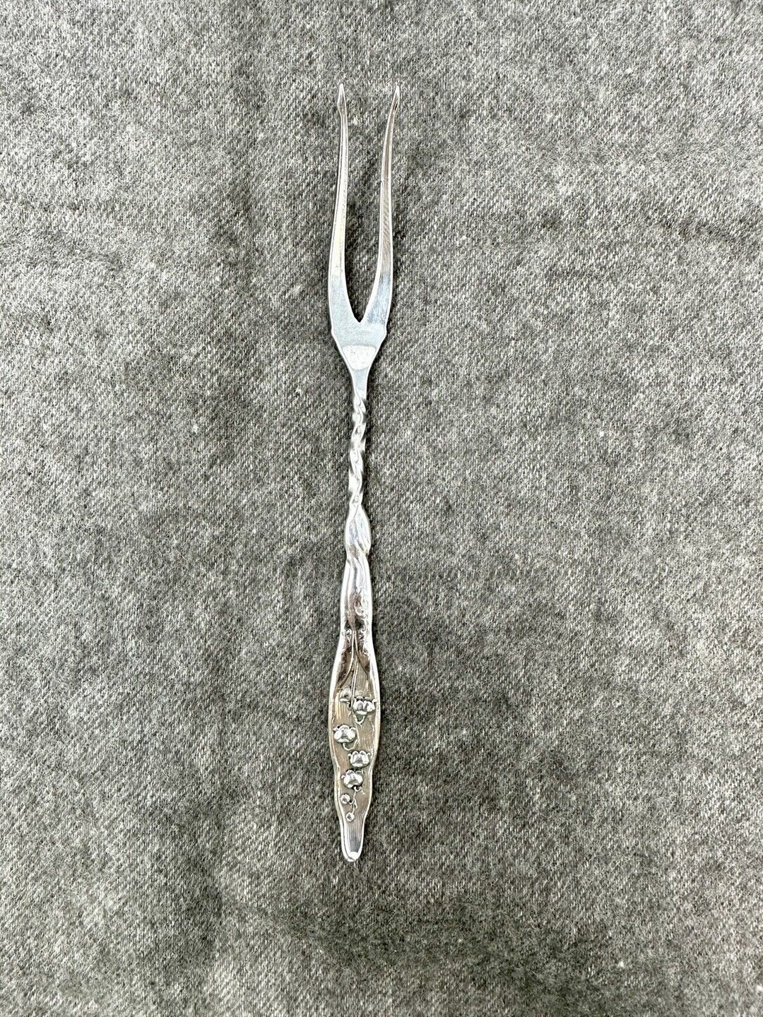 Lily of the Valley by Whiting Sterling Silver Pickle Fork Twist 2-tine ...