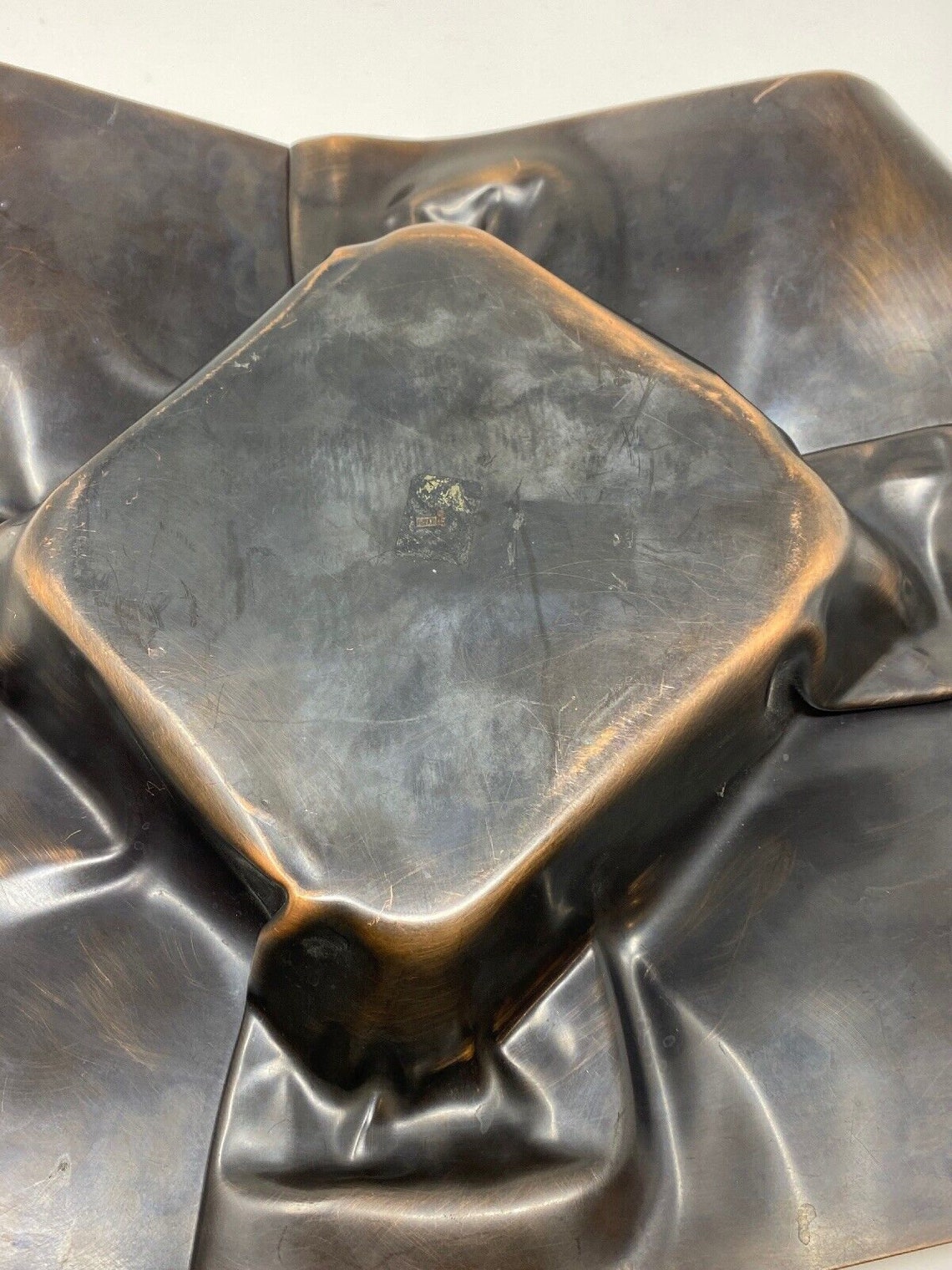 Rare Boris Bally Brutalist Sculptural Bowl Aluminum Copper Folded ...