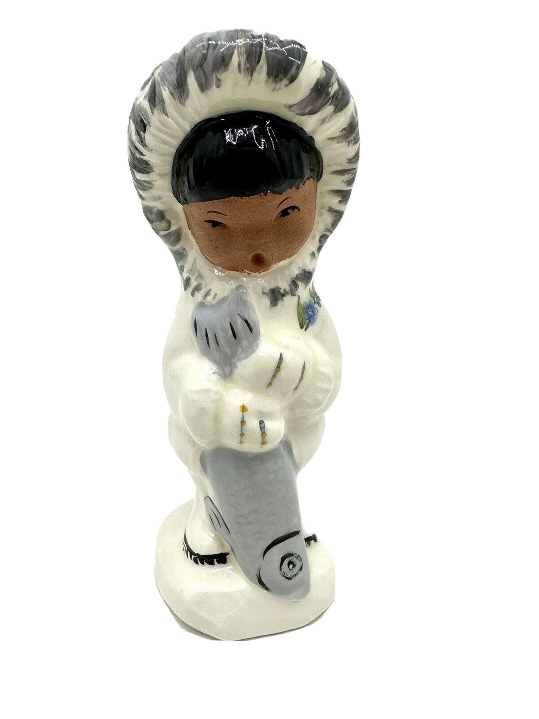 Carol Waldo Haines, Alaska Figurine Native American Fishing Boy patrick ...