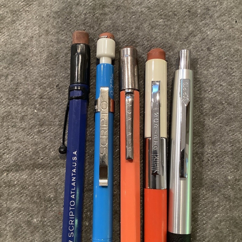 Lot of 5 Vintage Mechanical Pencils Scripto Assorted Varying Condition ...
