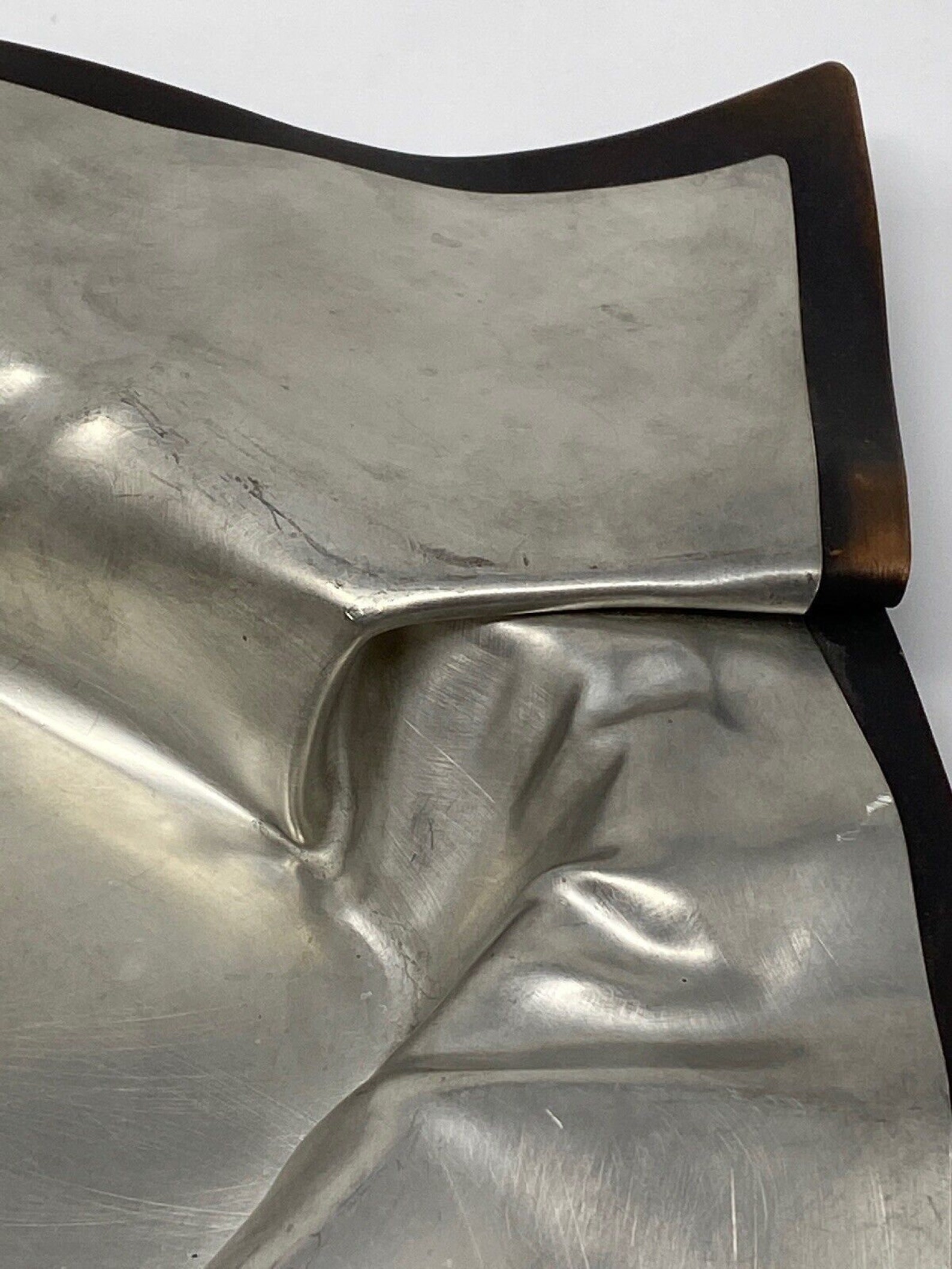 Rare Boris Bally Brutalist Sculptural Bowl Aluminum Copper Folded ...