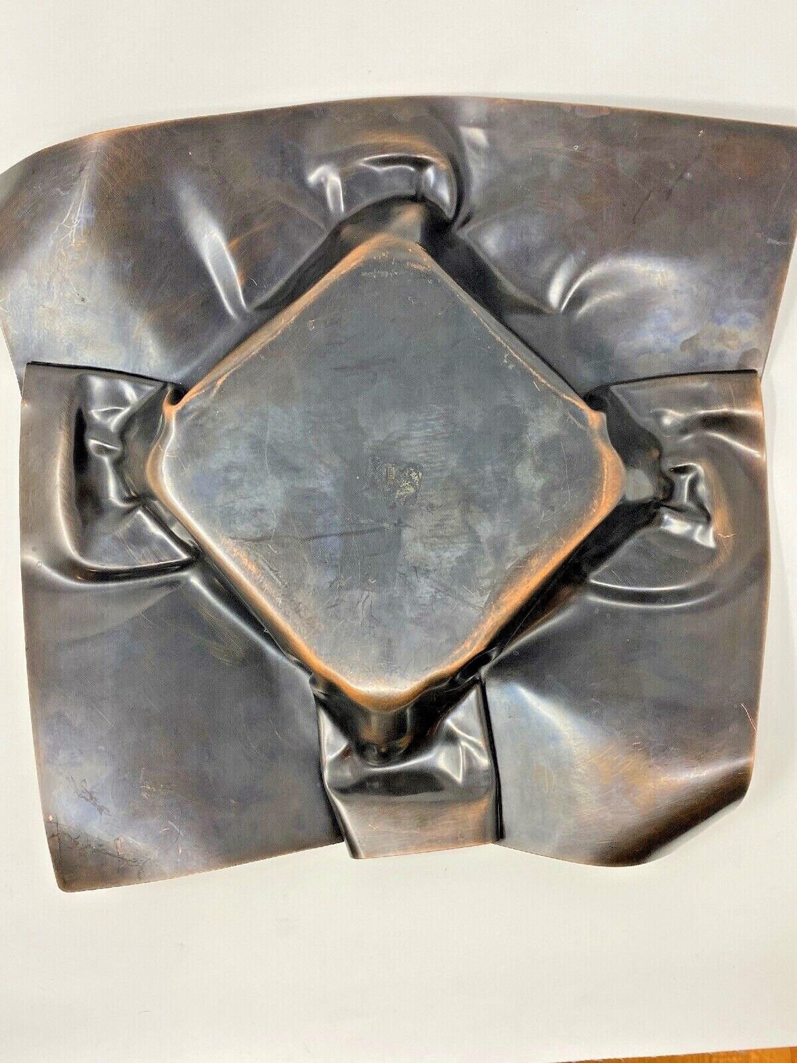 Rare Boris Bally Brutalist Sculptural Bowl Aluminum Copper Folded ...