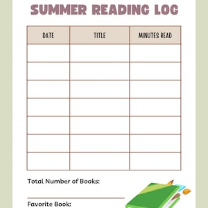 Summer Reading Log | Reading Bucket List Creativity Digital Print ...