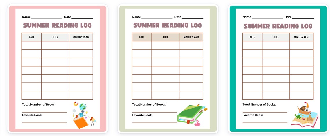 Summer Reading Log | Reading Bucket List Creativity Digital Print ...