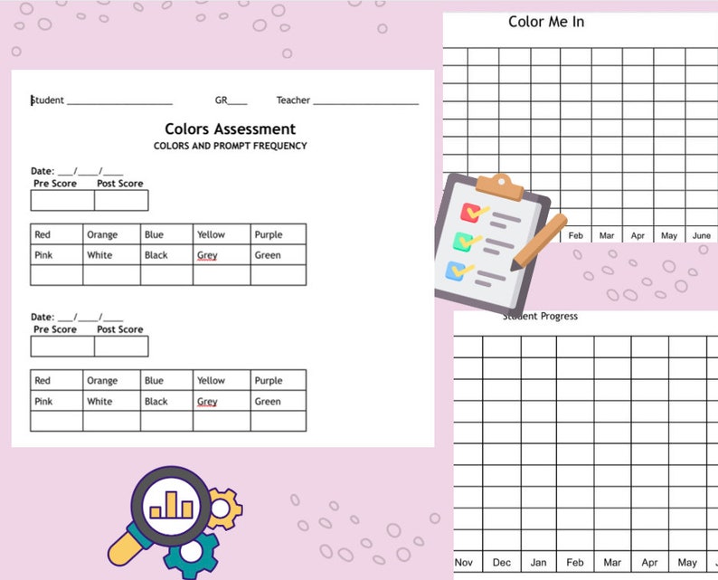 Preschool Kindergarten Color Graphing + Assessment - Etsy