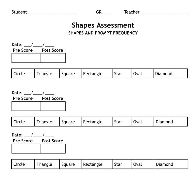 Preschool Kindergarten Shape Graphing + Assessment - Etsy