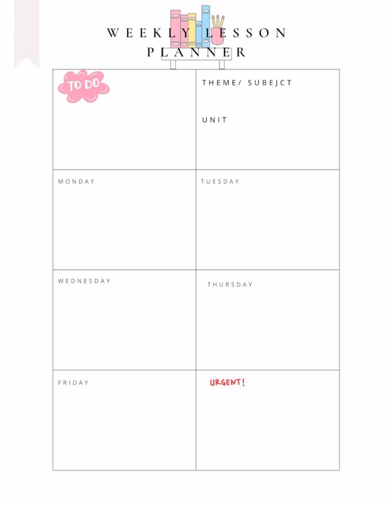 Digital Download Printable PDF Educator Teacher Weekly Daily Planner ...