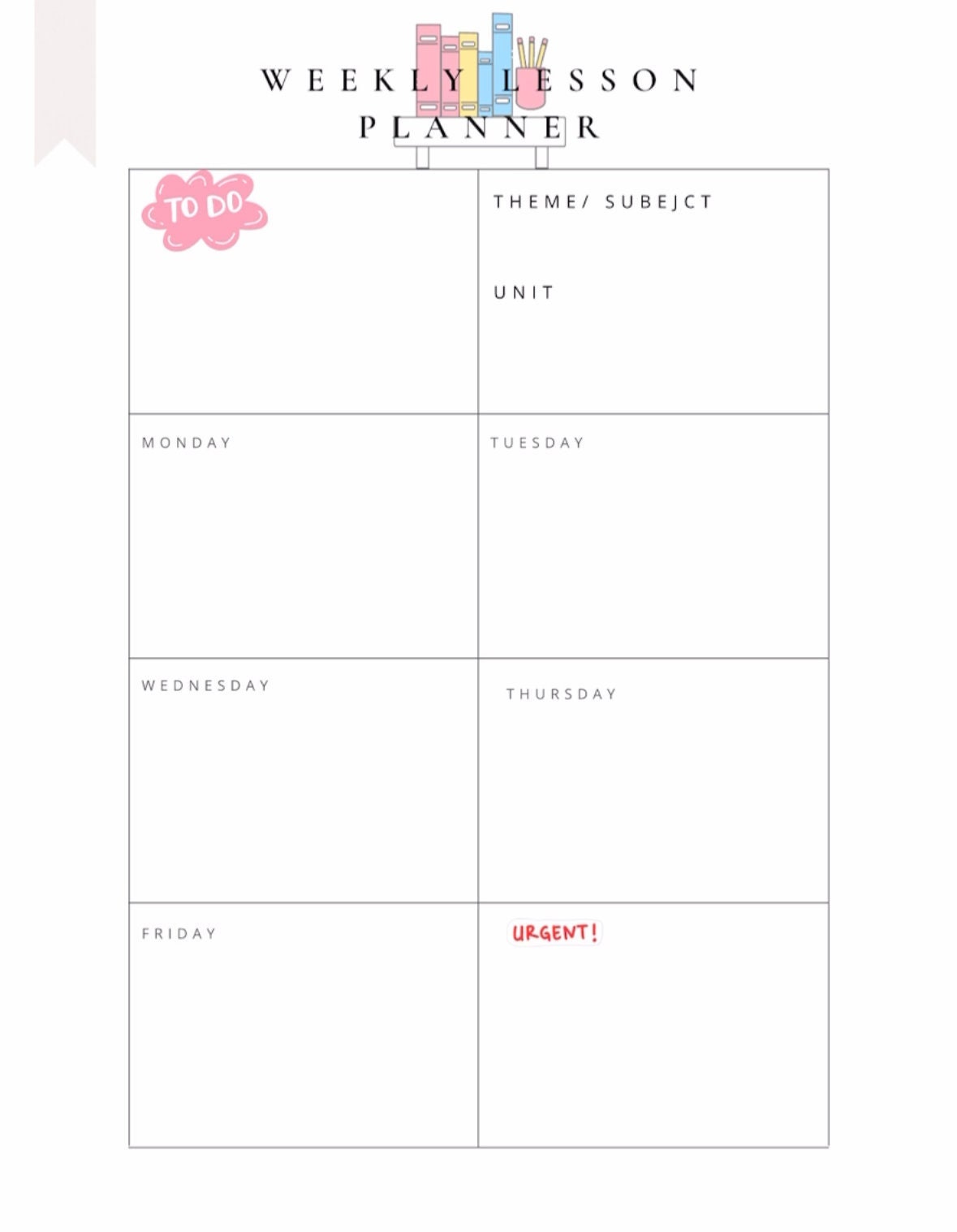 Digital Download Printable PDF Educator Teacher Weekly Daily Planner ...