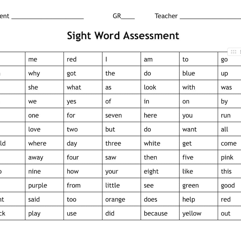 Printable Kindergarten Assessment - Etsy