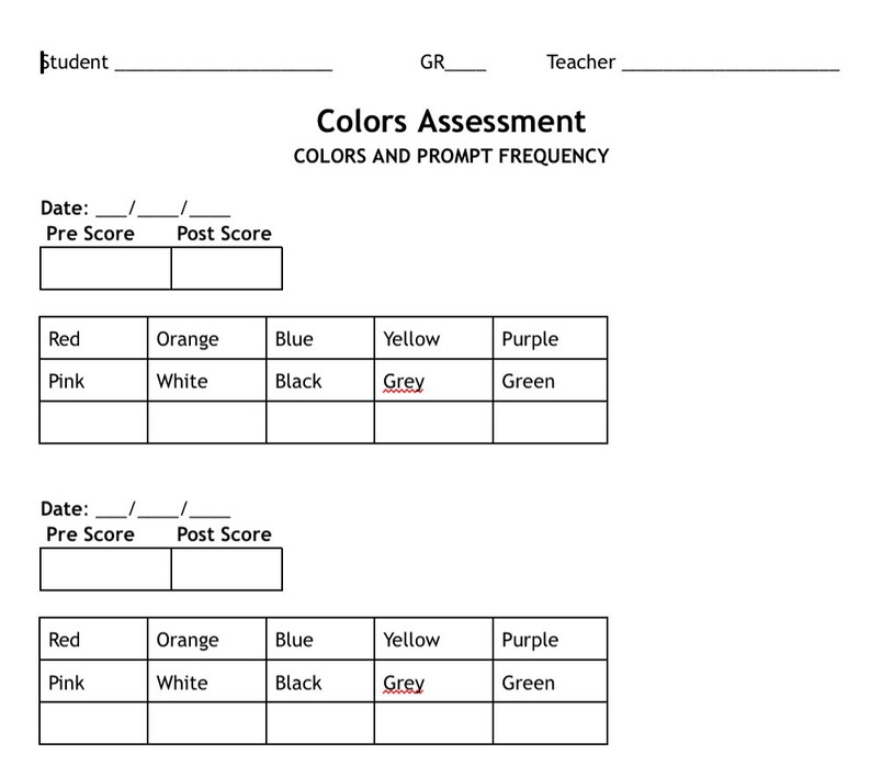 Preschool Kindergarten Color Graphing + Assessment - Etsy