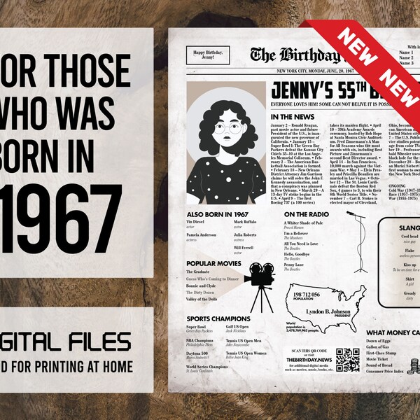 1967 Birthday Posters - Etsy
