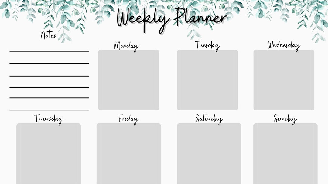 Eucalyptus Weekly Planner - Etsy