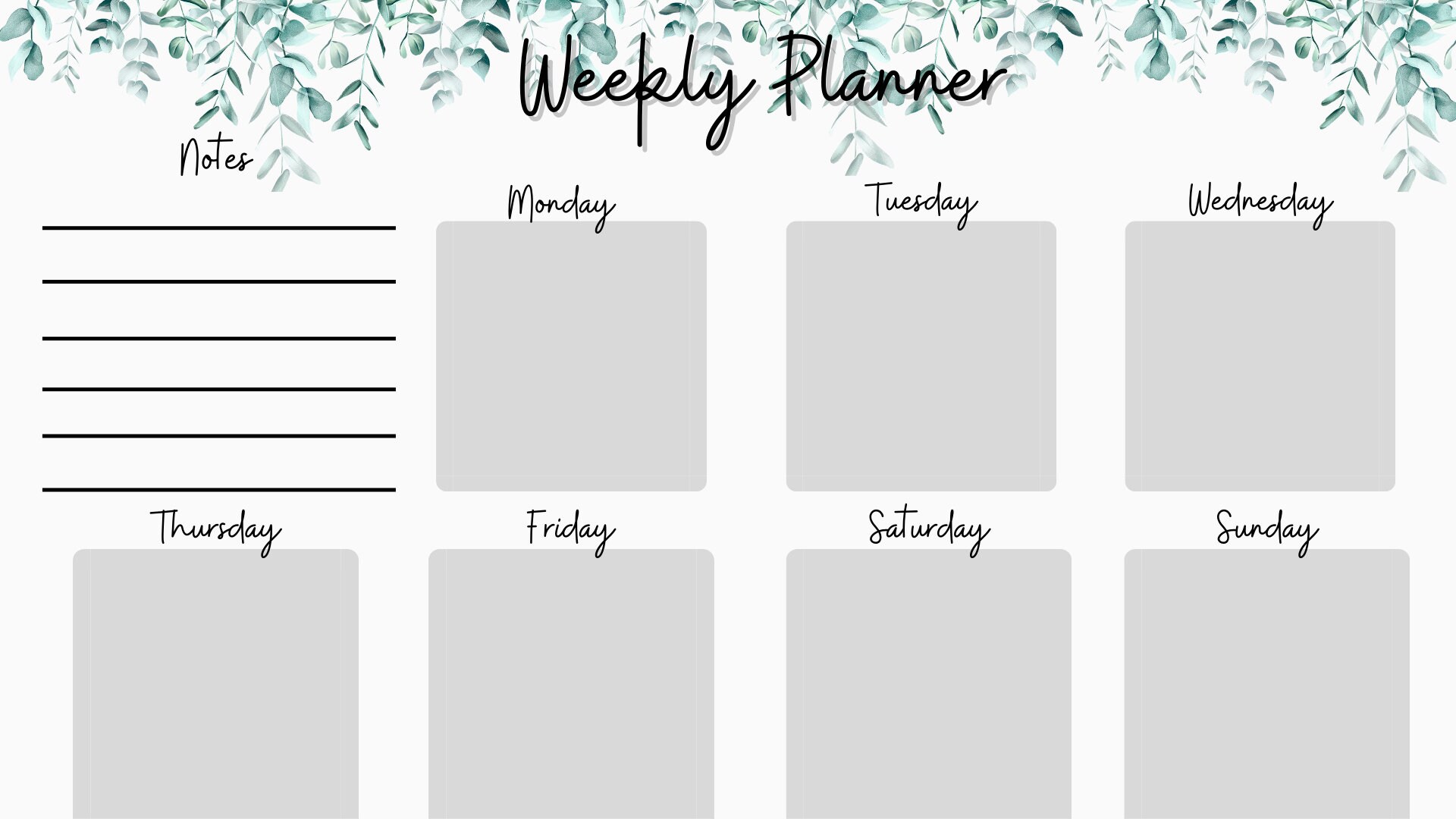 Eucalyptus Weekly Planner - Etsy