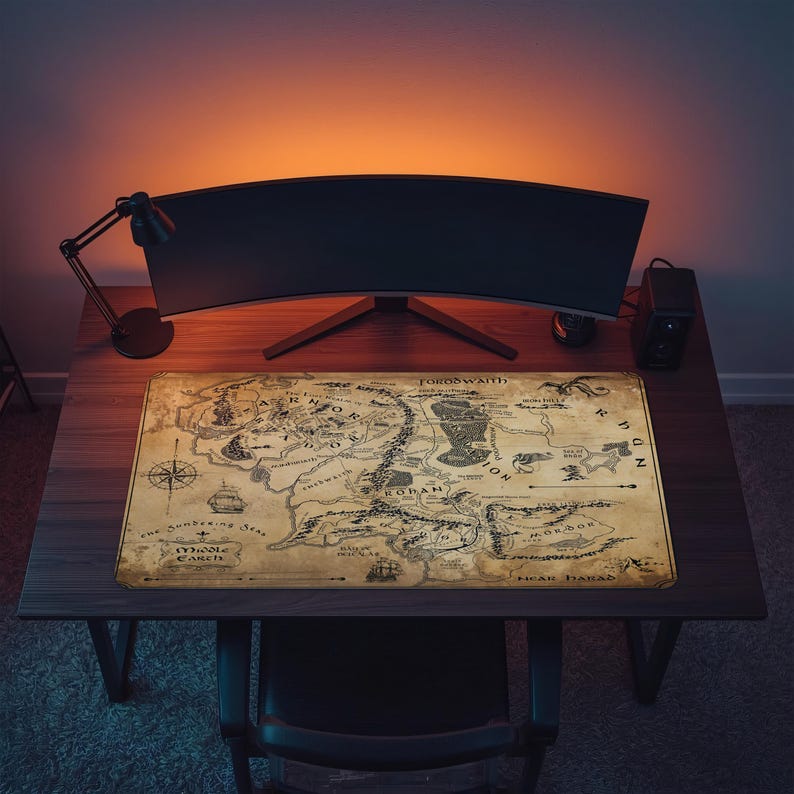 Middle Earth Map Mouse Pad | Fantasy World Map - Etsy