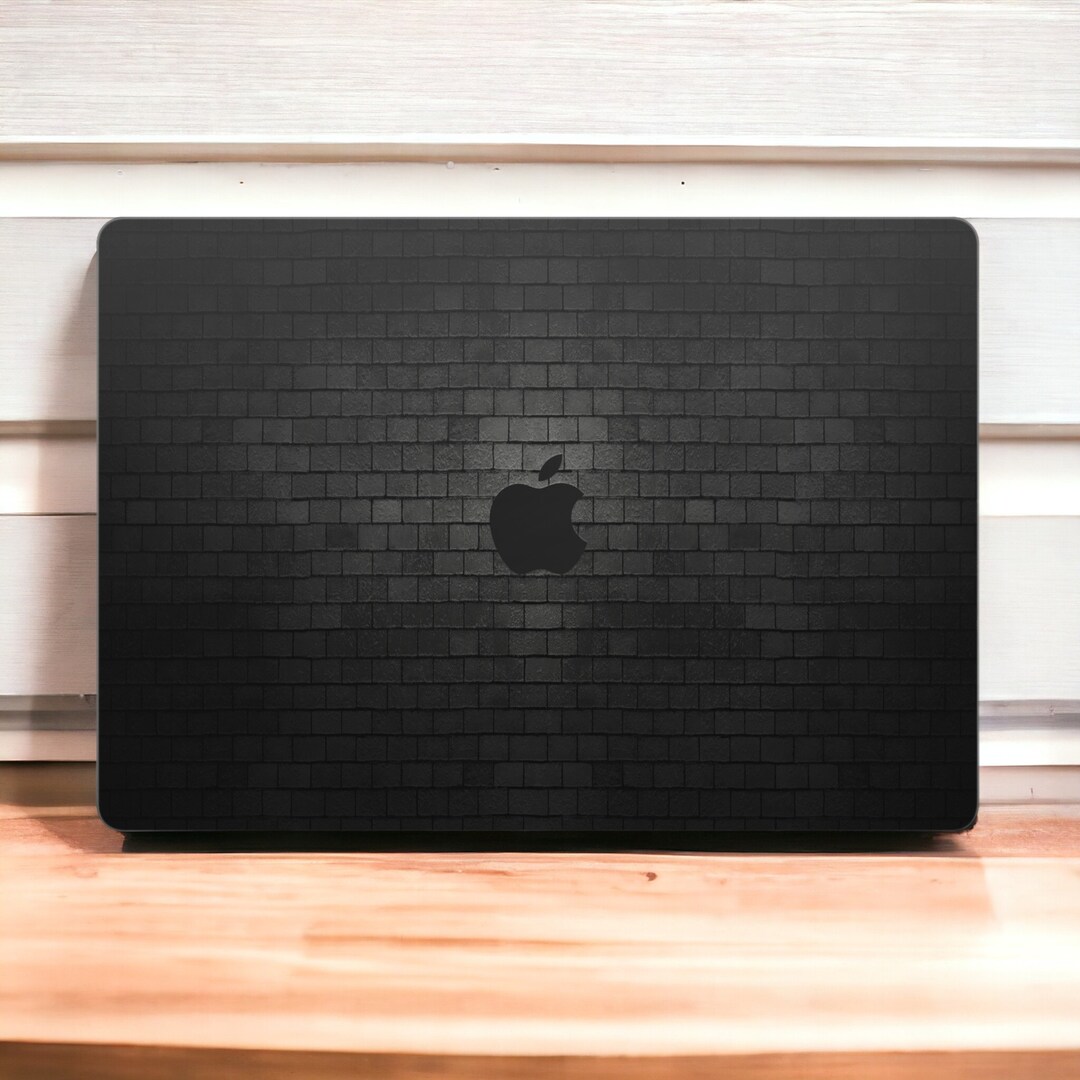 Black Brick Wall MacBook Skin - Quality MacBook Pro Skin Vinyl Wrap - Full Cover Skin for ...