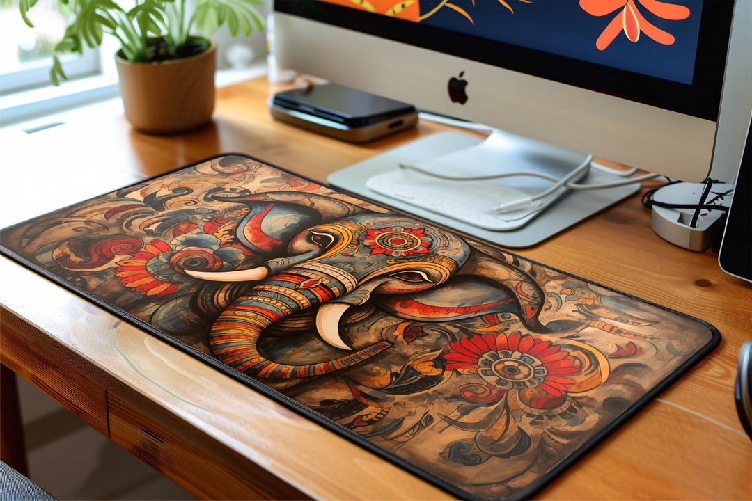 Unique Madhubani Style Gaming Mouse Pad With Ganesha Illustration ...