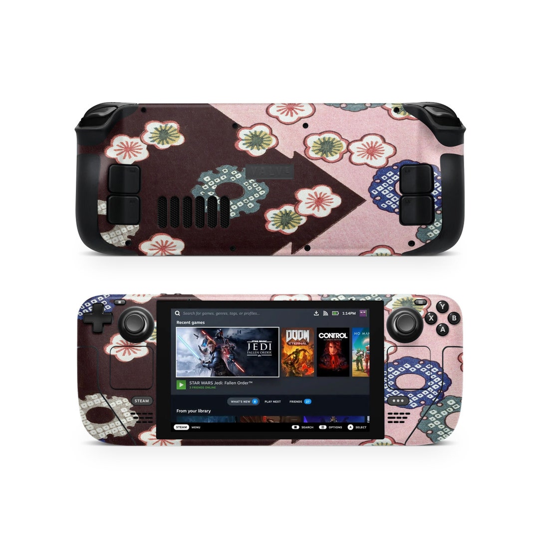 Floral Design Steam Deck Skin, Protective Steam Deck Console Decal Wrap ...
