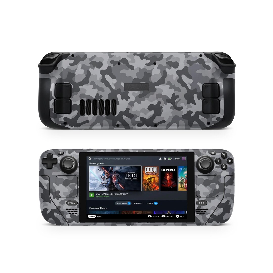 Camouflage Pattern Steam Deck Skin, Protective Game Console Vinyl Wrap ...