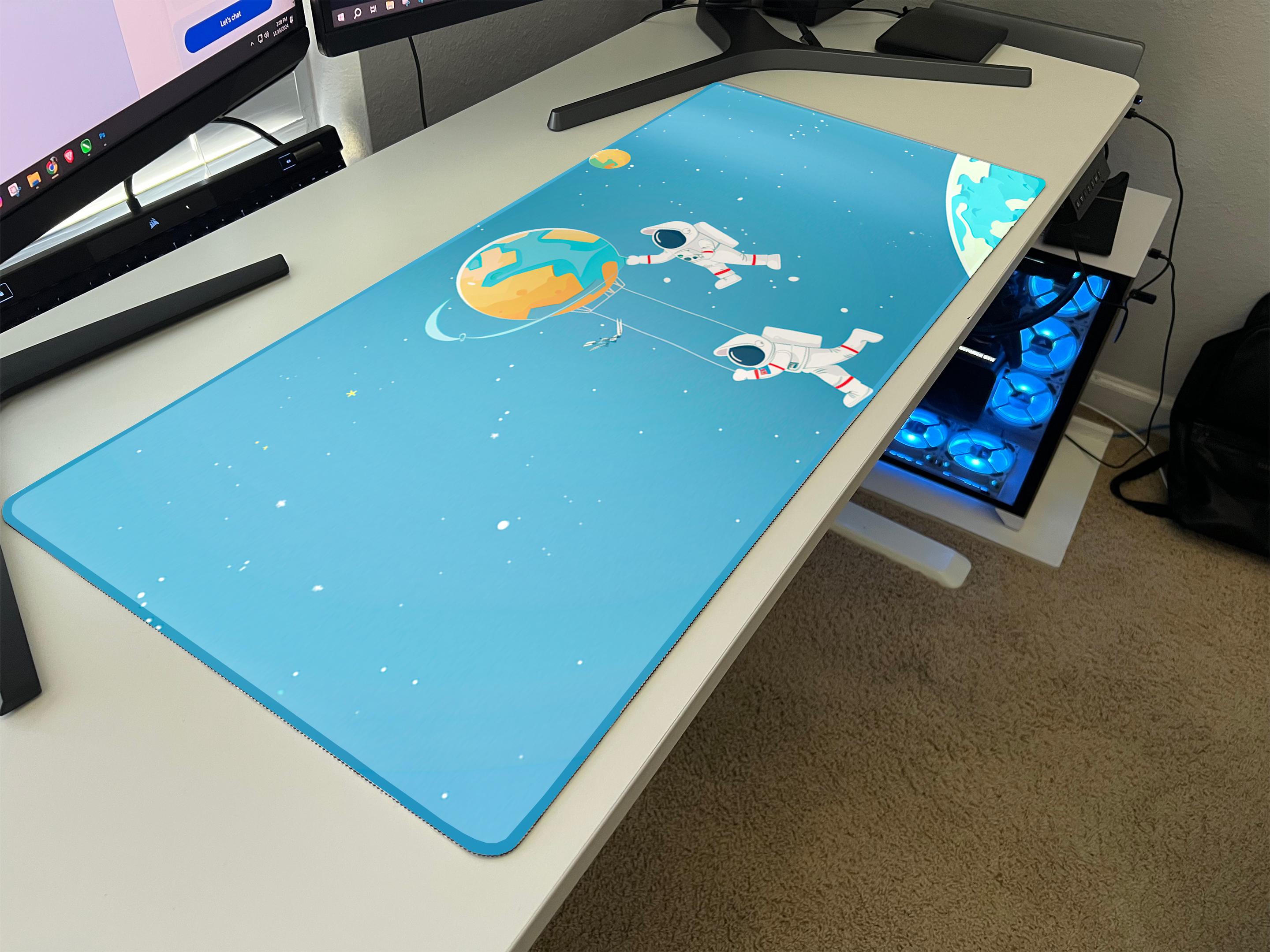 Astronauts in Space Gaming Mouse Pad | Extended Water Resistant Desk ...