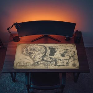 Middle Earth Map Mouse Pad | Water-resistant Gaming & Office Desk Mat ...