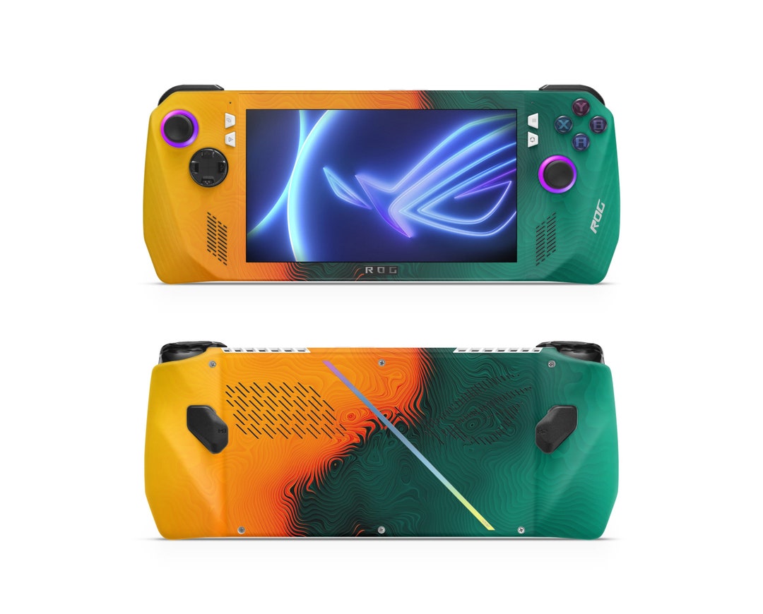 Orange/green Rog Ally Skin, Protective Rog Ally Console Case , Custom ...