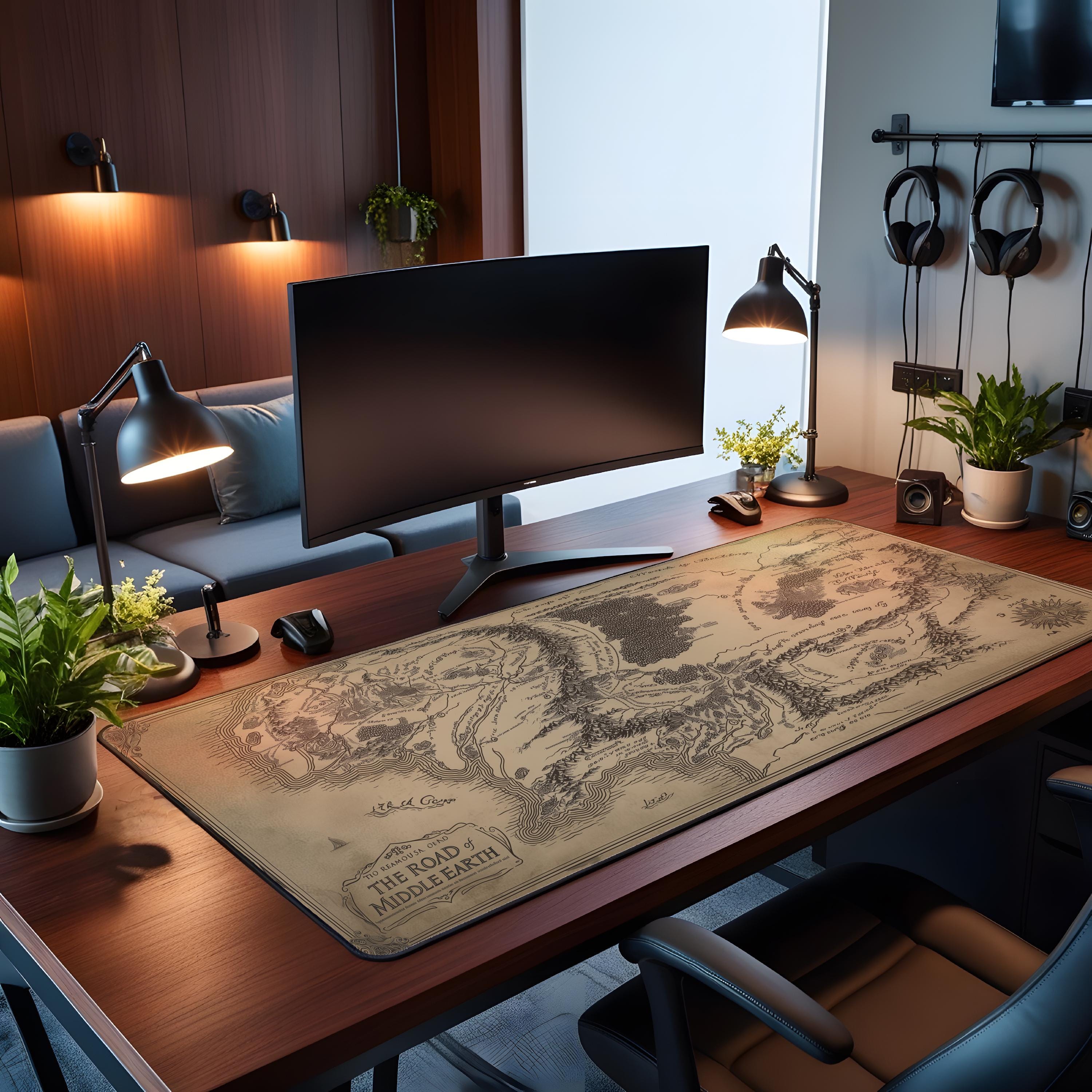 Middle Earth Map Mouse Pad | Water-resistant Gaming & Office Desk Mat ...