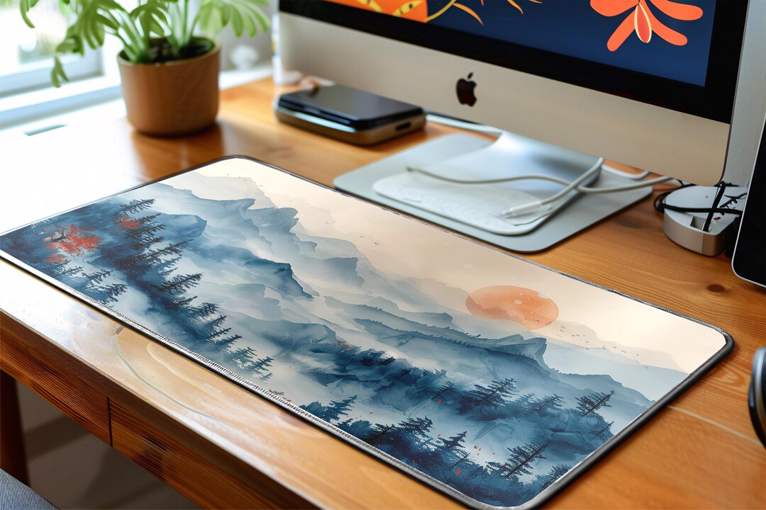 Indigo Mountain Gaming Mouse Pad | Scenic Mountain Design Mouse Mat ...