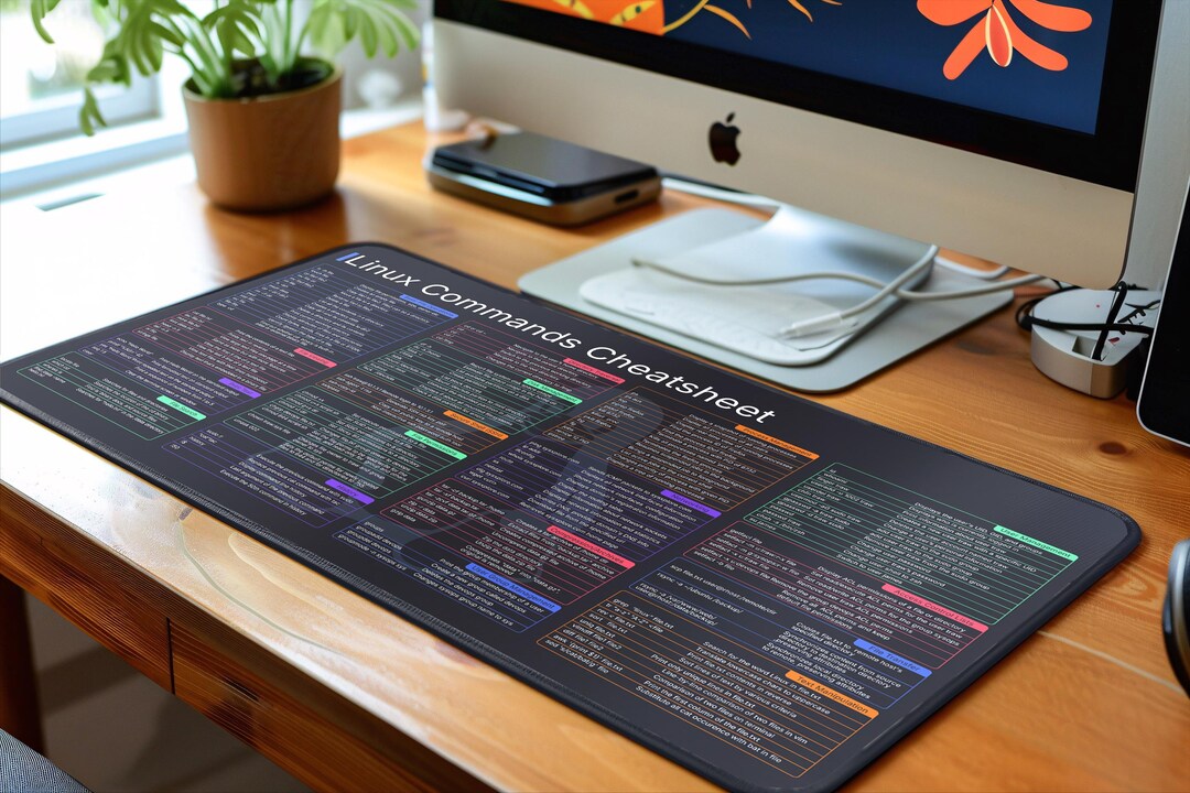 Linux Cheat Sheet Desk Mat | Linux Shortcut Key Mouse Pad | Water ...