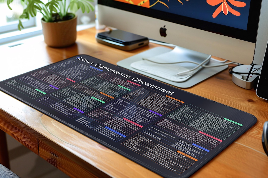 Linux Cheat Sheet Desk Mat | Linux Shortcut Key Mouse Pad | Water ...