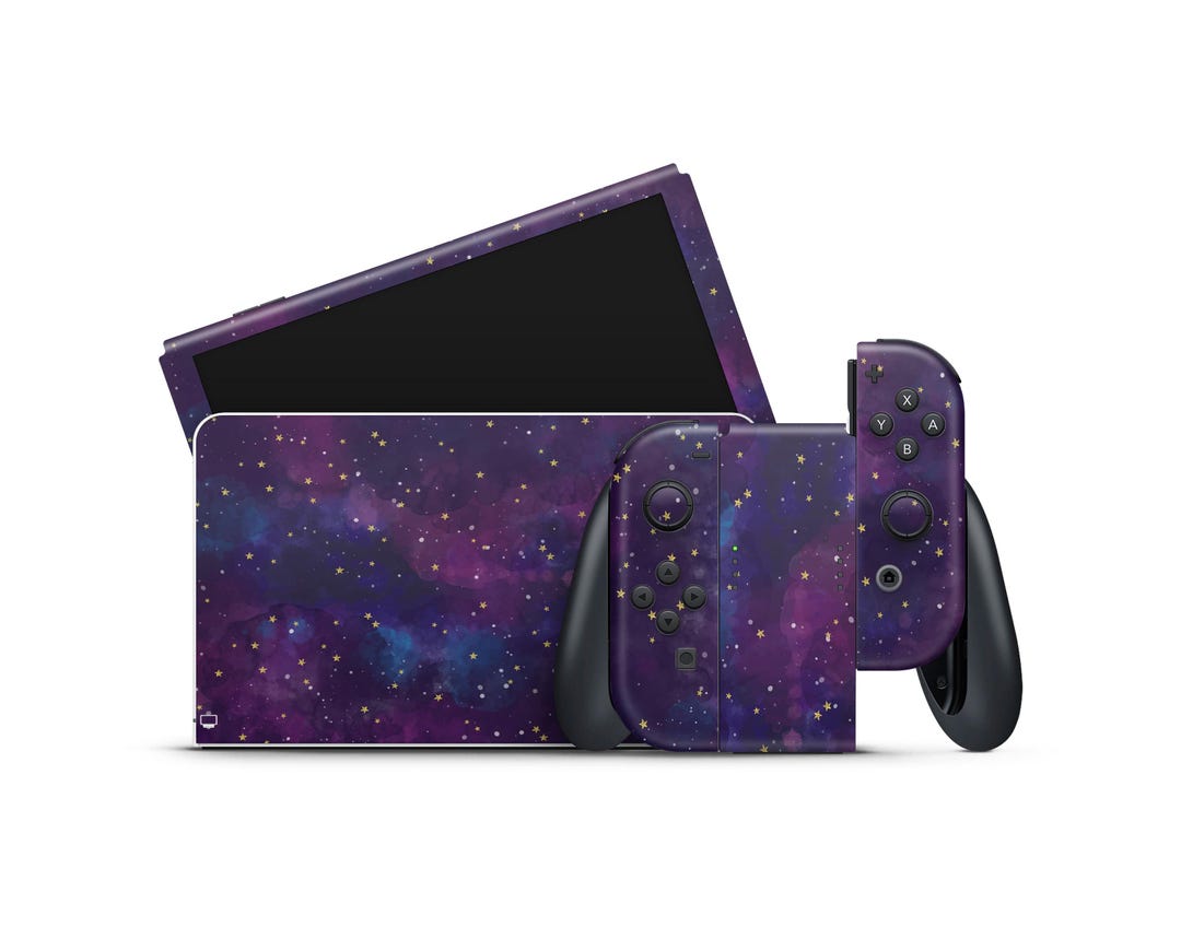Purple Space Nintendo Switch Skin - Cute Starry Design - Nintendo ...