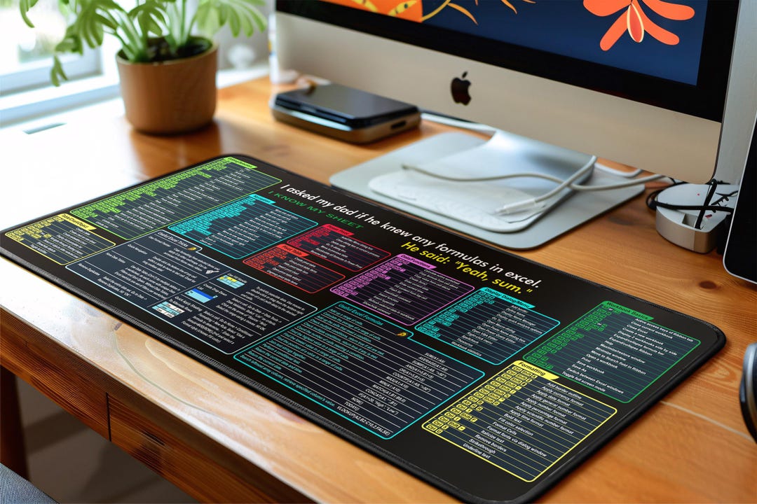 Mouse Pad com Folha de Dicas do Excel Mouse Pad com Teclas de Atalho do ...