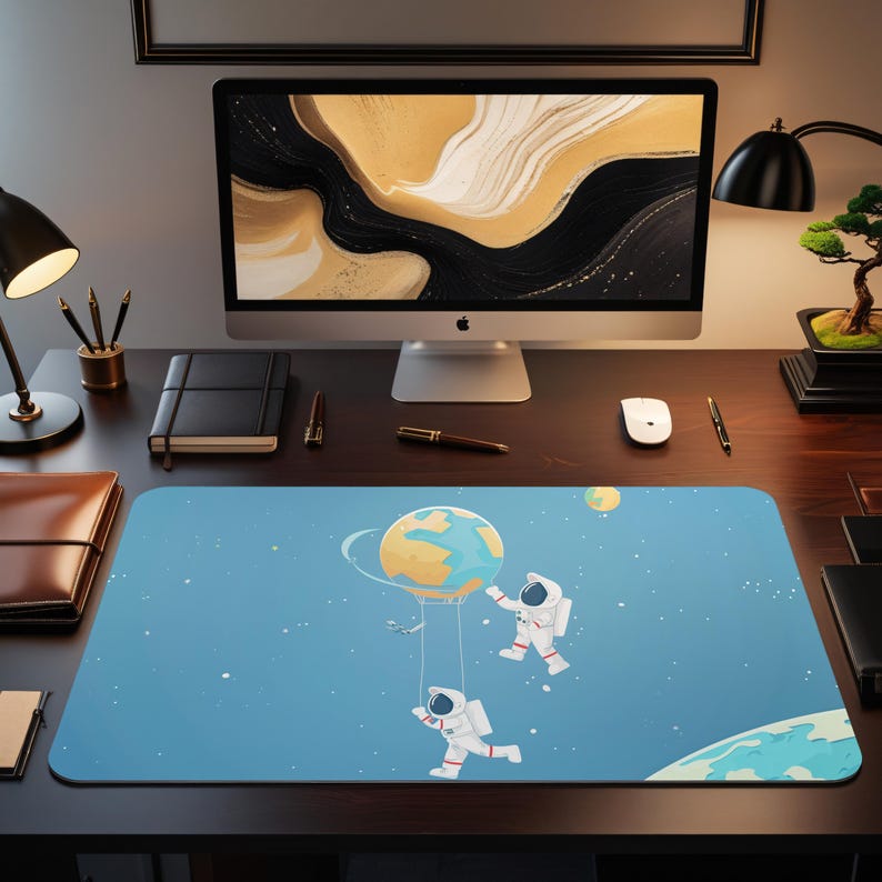 Astronauts in Space Gaming Mouse Pad | Extended Water Resistant Desk ...