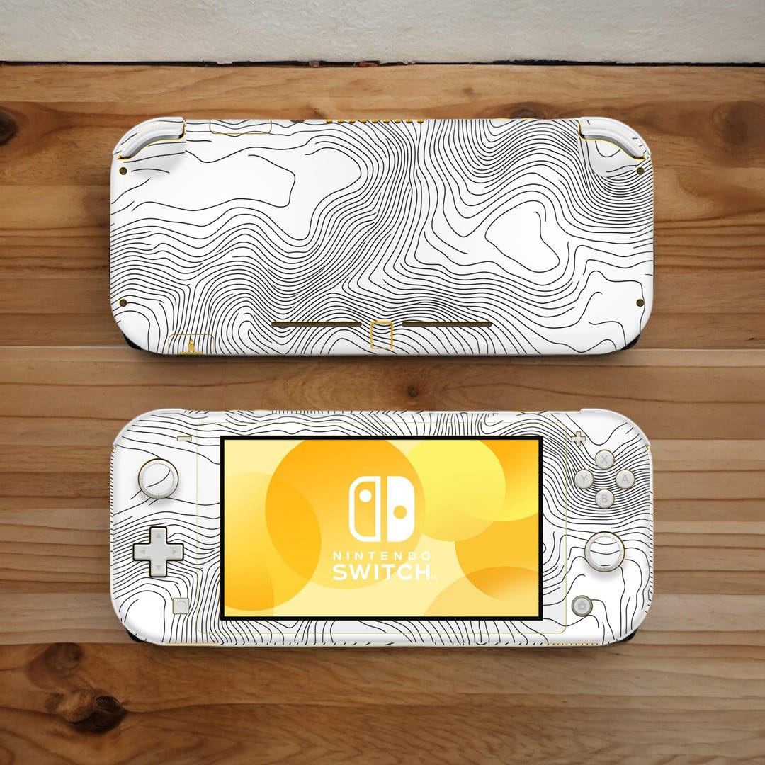 Damascus Black and White Nintendo Switch Lite Skin, Nintendo Switch Lite Console Joycon Wrap ...
