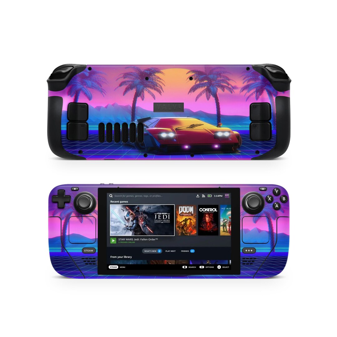 80s Theme Steam Deck Skin, Protective Steam Deck Console Decal Wrap ...