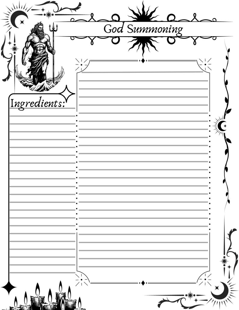 26 Digital Pages, Summoning Evocation Witches Grimoire Journal, Fill in ...