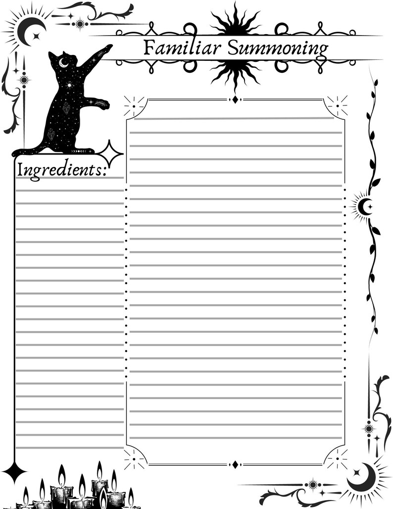 26 Digital Pages, Summoning Evocation Witches Grimoire Journal, Fill in ...