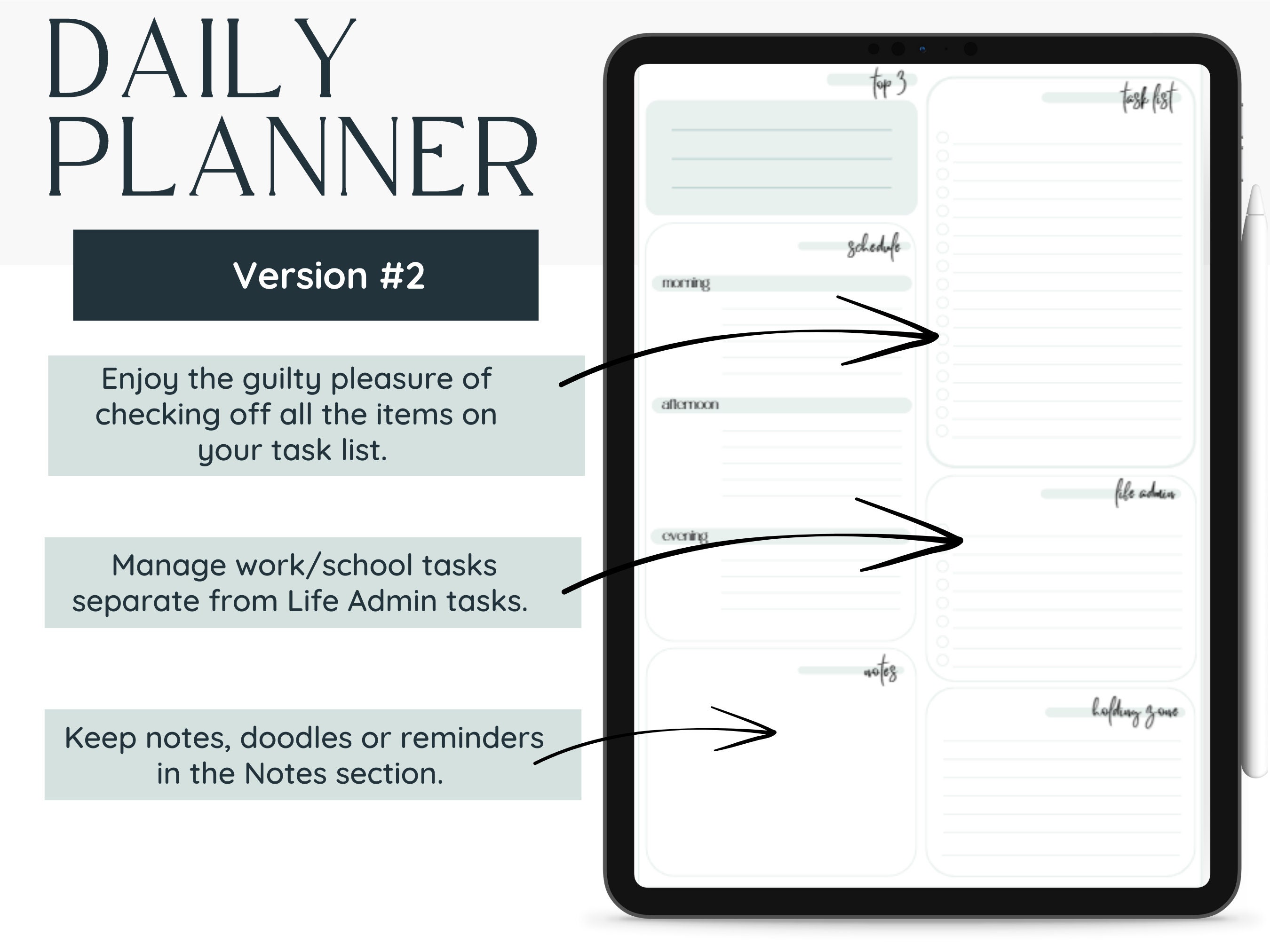 Daily Digital Planner Vertical Layout Goodnotes Template Goodnotes ...